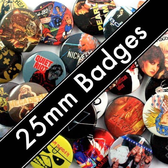 25mm Rock Button Badges – Rock by Mail