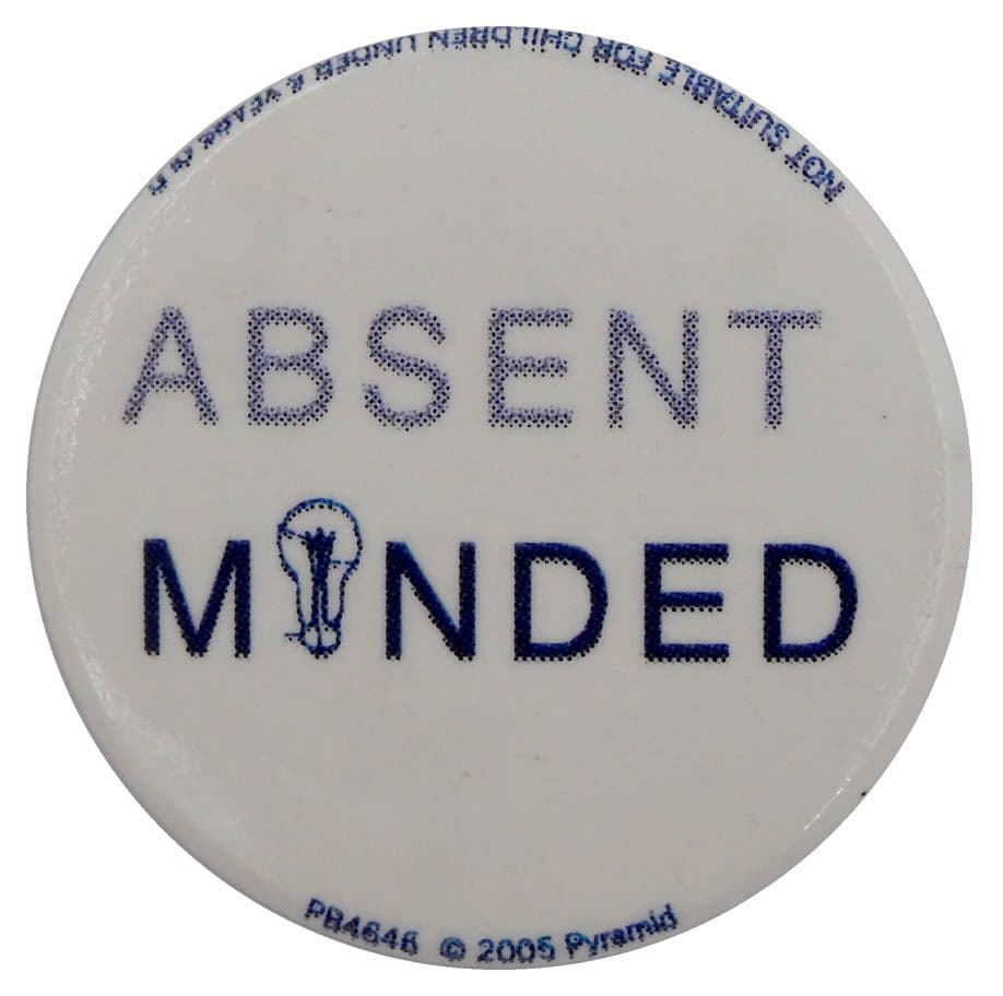 Absent Minded - Button Badge – Rock by Mail