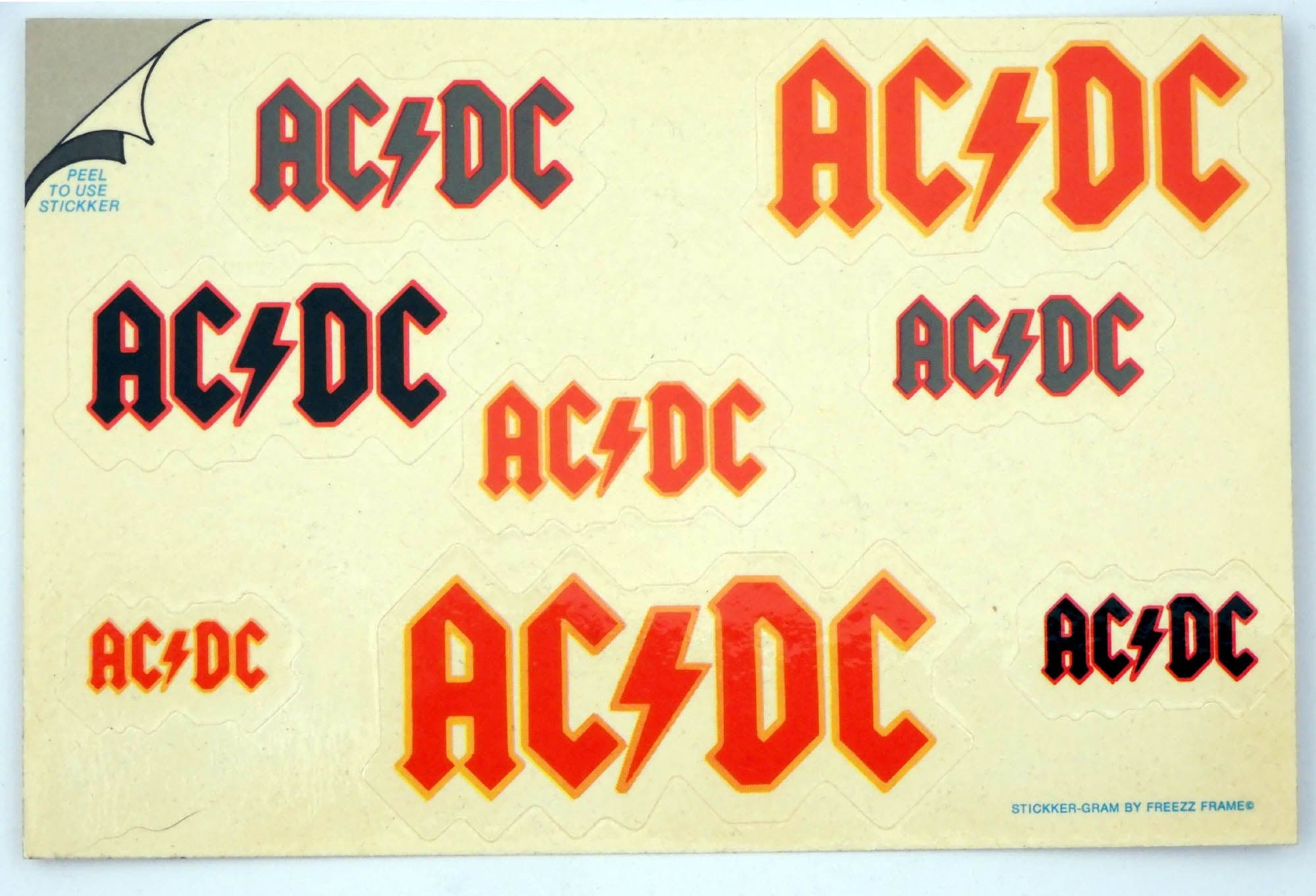 AC/DC - 'Logos' Stickker-Gram Stickers – Rock by Mail