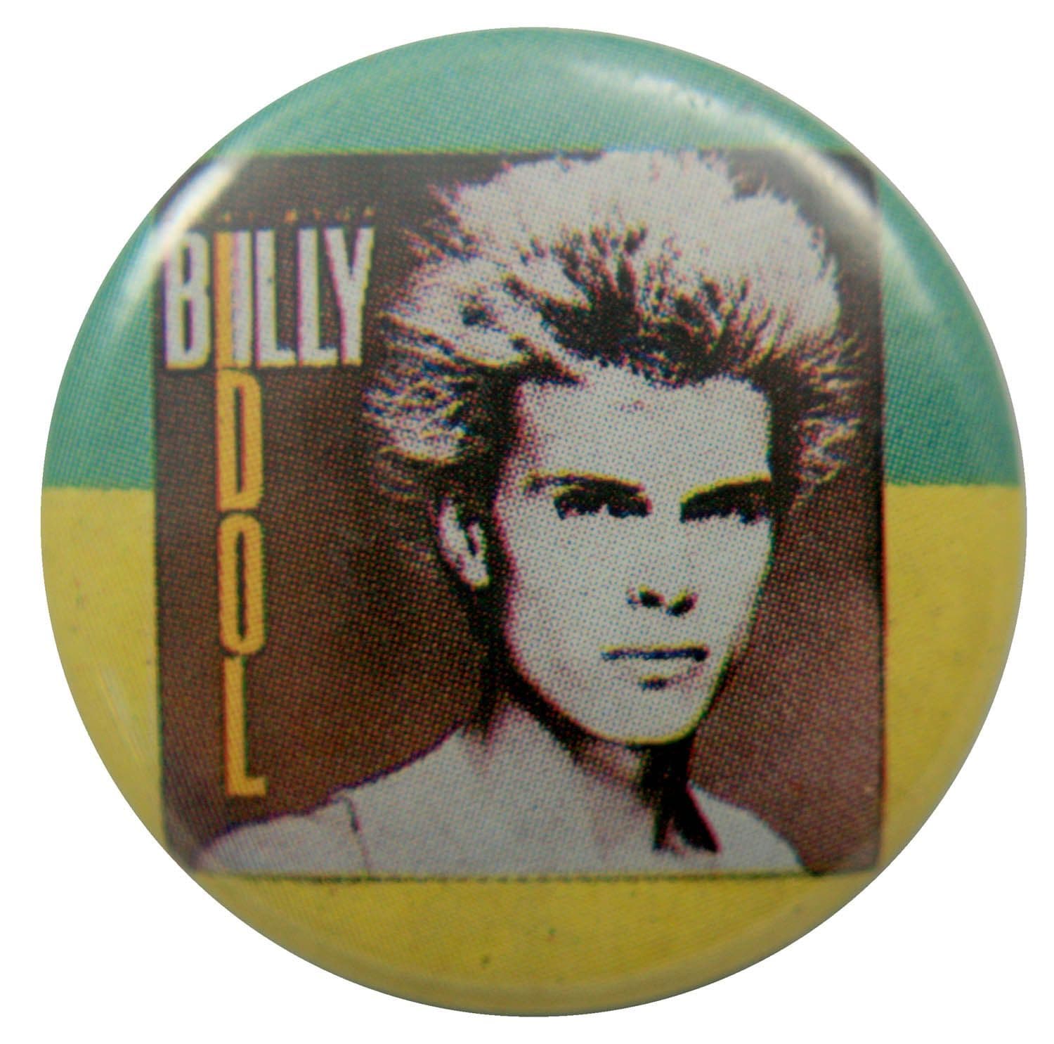 Billy Idol - 'Billy Green & Yellow' Button Badge – Rock by Mail
