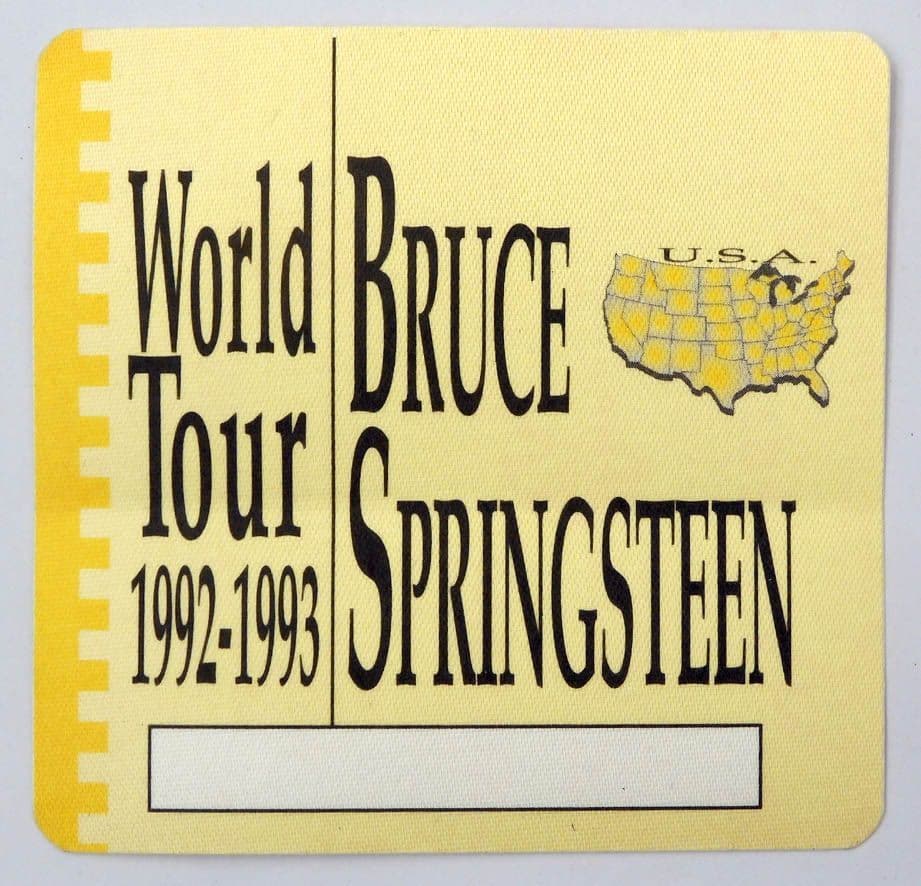Bruce Springsteen - '1992- 1993 World Tour US Leg' Backstage Pass ...